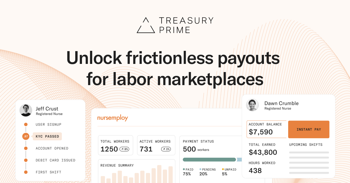 Treasury Prime | Instant Payouts for Labor Marketplaces